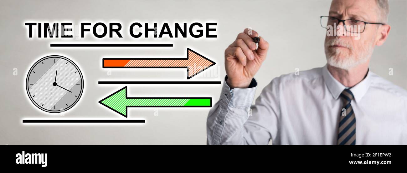 Time for change concept drawn by a businessman Stock Photo - Alamy