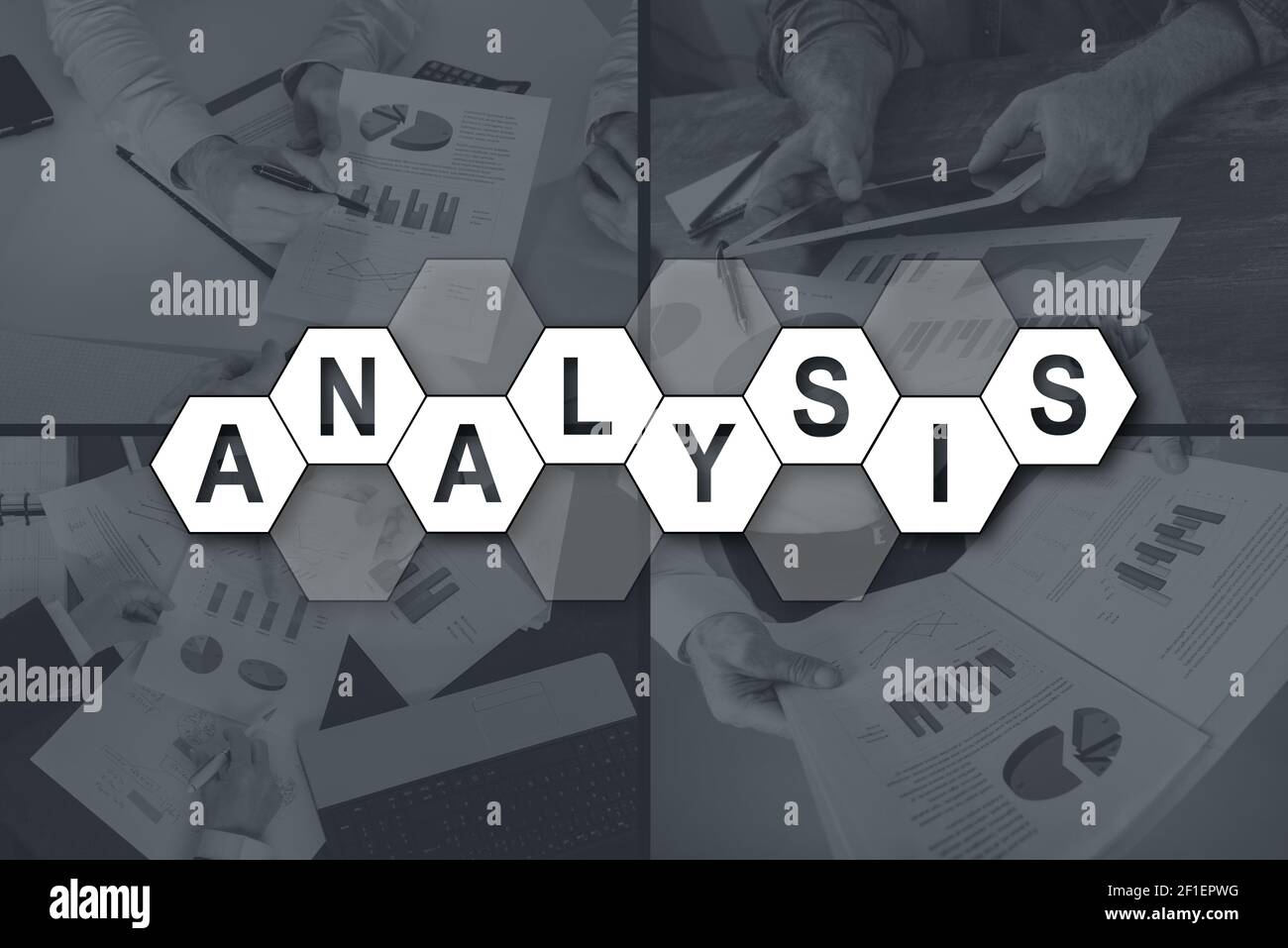Analysis concept illustrated by pictures on background Stock Photo - Alamy