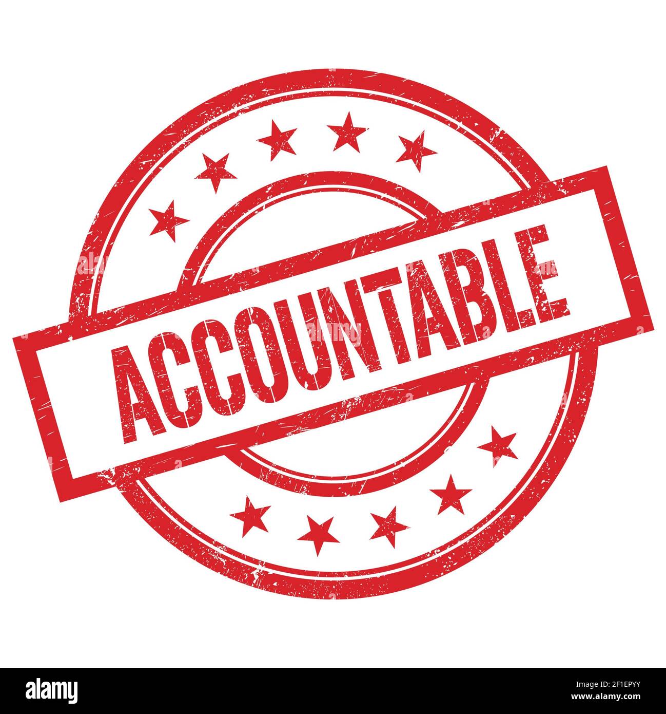 ACCOUNTABLE text written on red round vintage rubber stamp Stock Photo ...