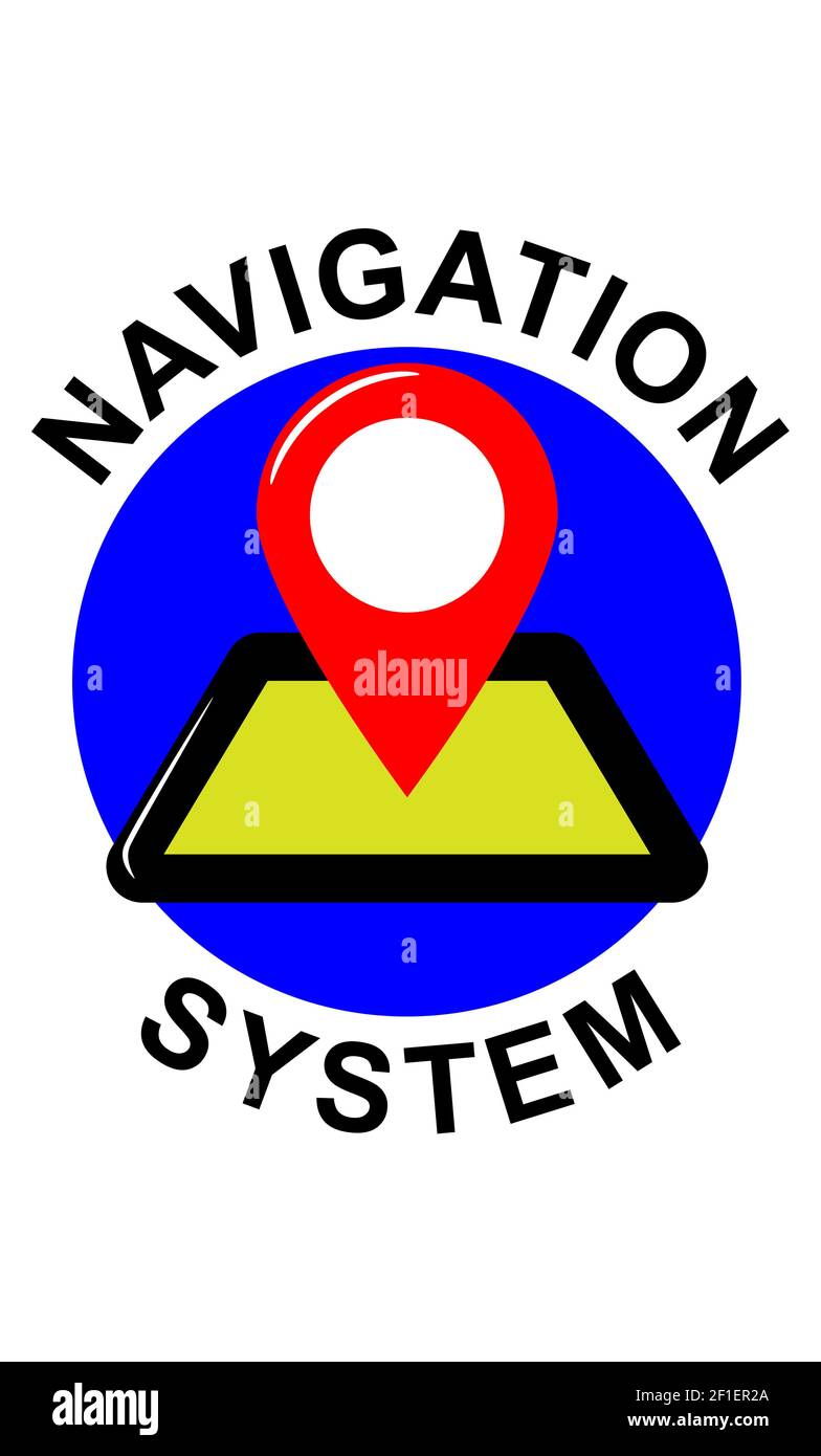 Navigation system concept drawn on a white background Stock Photo - Alamy