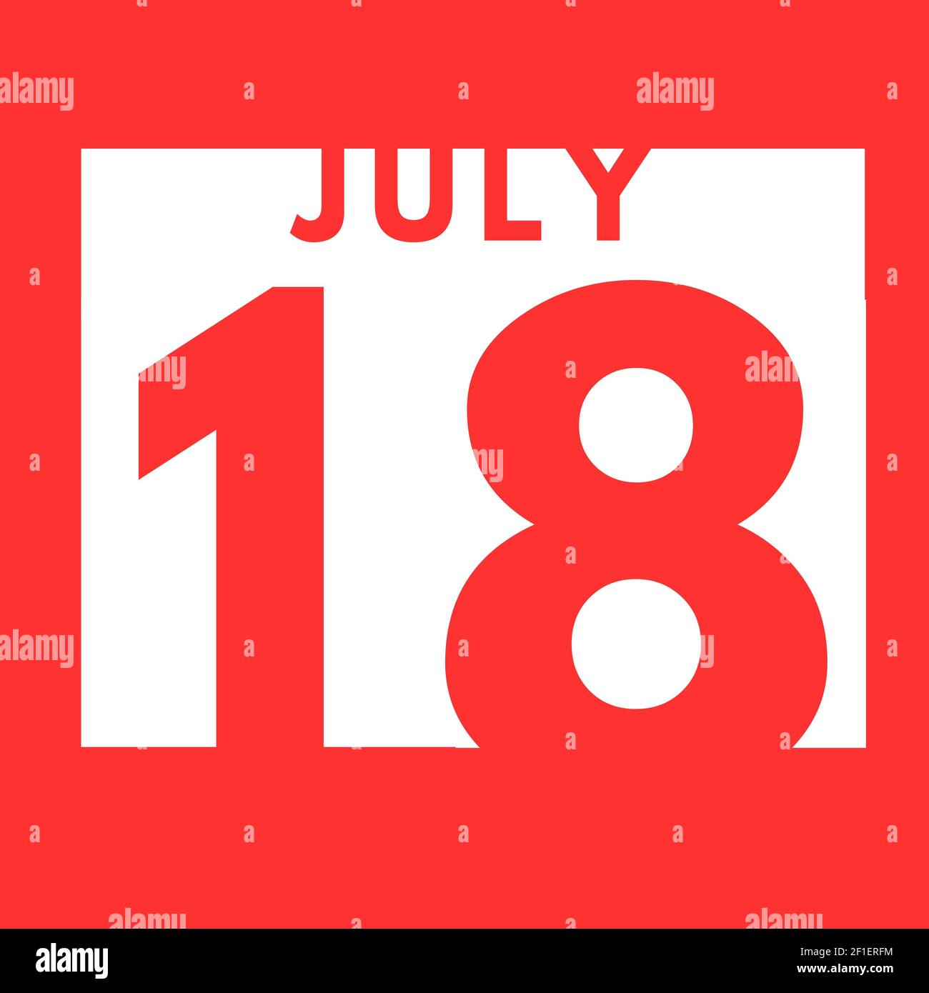 July 18 . flat modern daily calendar icon .date ,day, month .calendar ...
