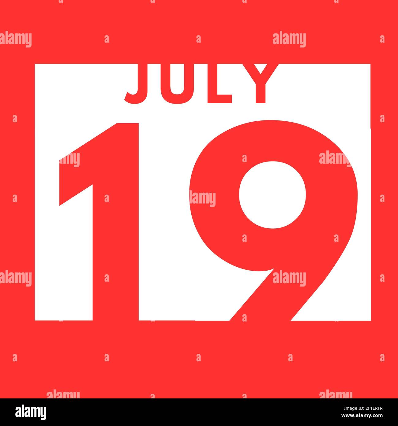 July 19 . flat modern daily calendar icon .date ,day, month .calendar ...