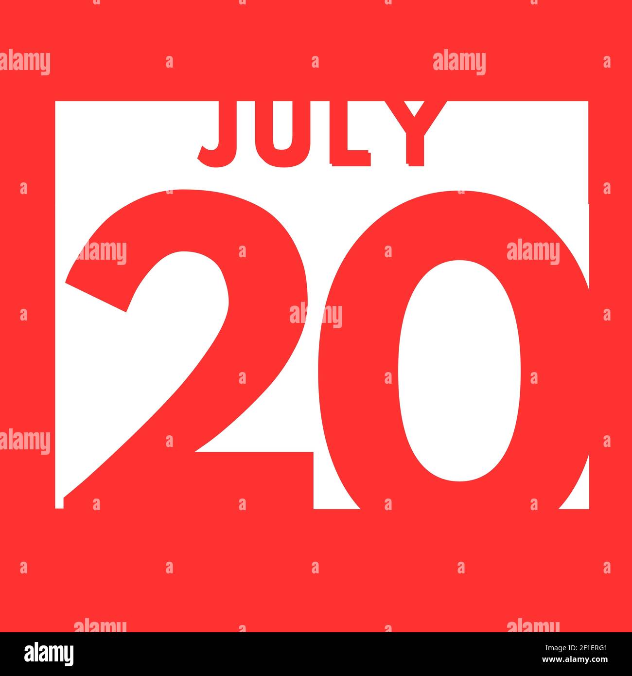 July 20 . flat modern daily calendar icon .date ,day, month .calendar ...