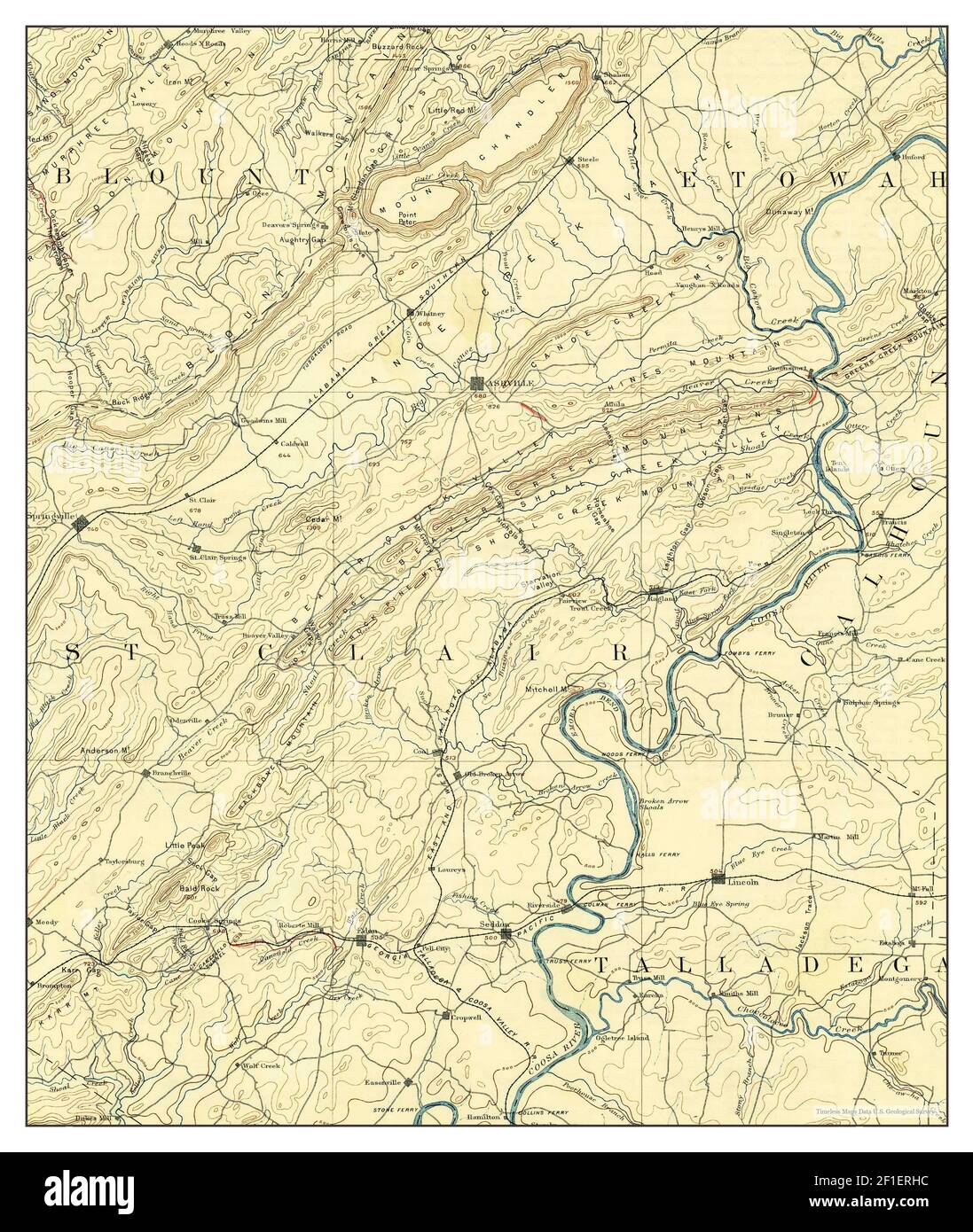 Springville map hi-res stock photography and images - Alamy