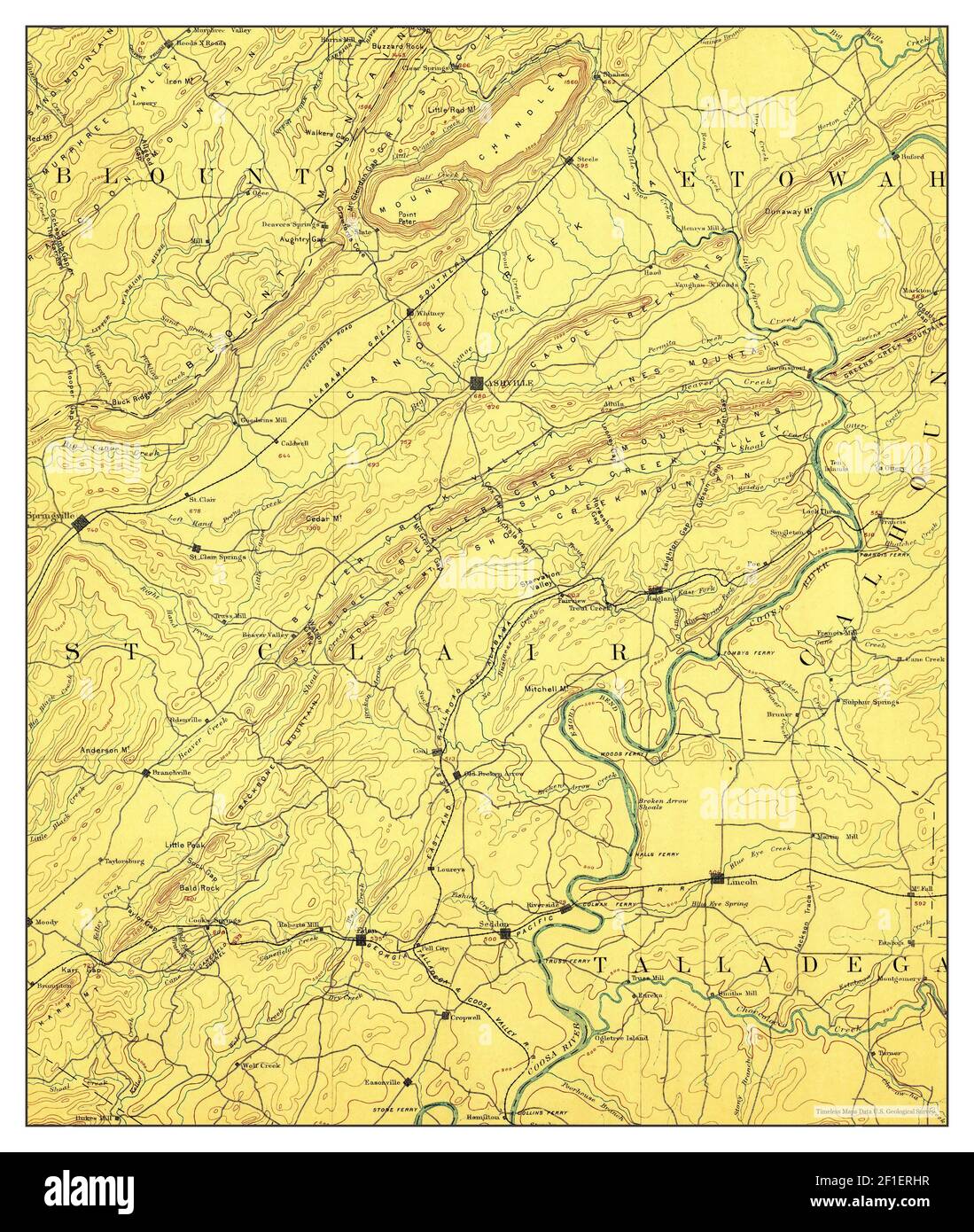 Springville map hi-res stock photography and images - Alamy