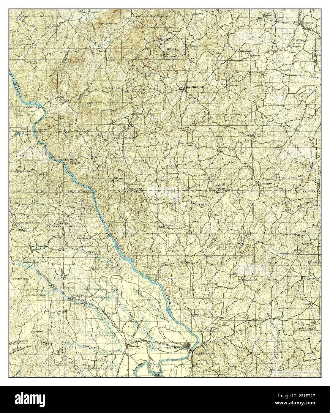Wetumpka, Alabama, map 1901, 1:125000, United States of America by ...