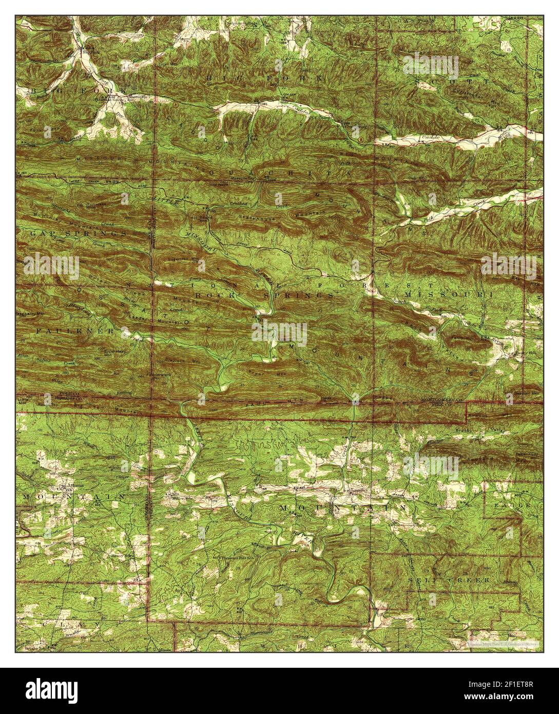 Athens, Arkansas, map 1942, 1:62500, United States of America by ...