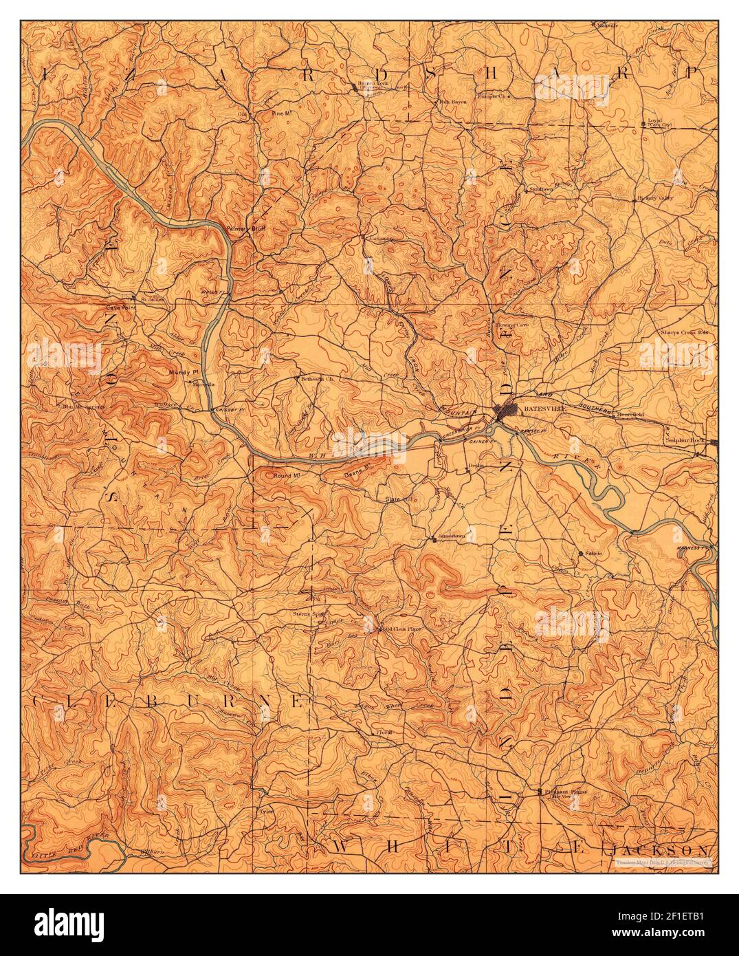 Batesville, Arkansas, map 1891, 1:125000, United States of America by ...