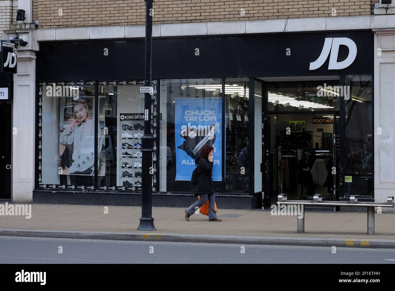 A general view of a JD Sports store in Wimbledon. Photo credit should ...