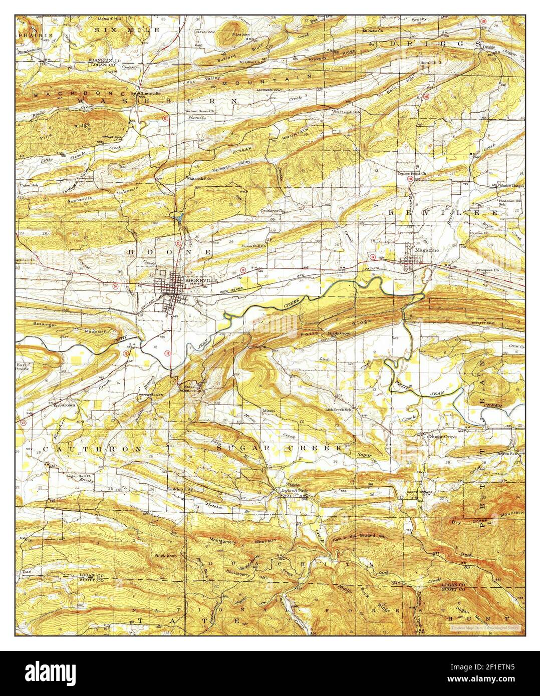 Booneville, Arkansas, map 1939, 1:62500, United States of America by ... Booneville, Arkansas, map 1939, 1:62500, United States of America by ...