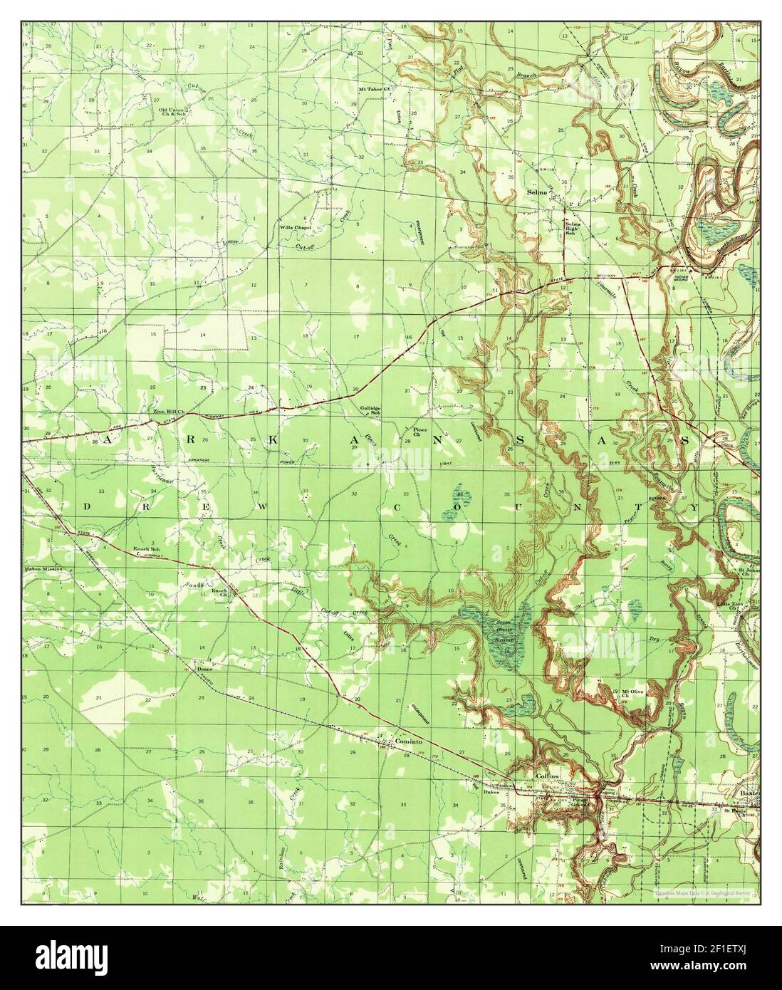 Cominto, Arkansas, map 1935, 1:62500, United States of America by ...