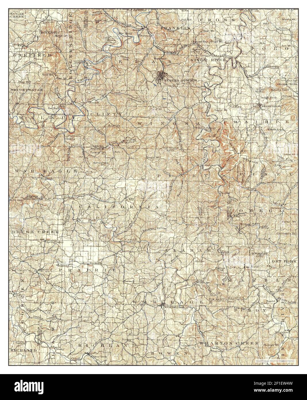 Eureka Springs, Arkansas, map 1900, 1:125000, United States of America ...