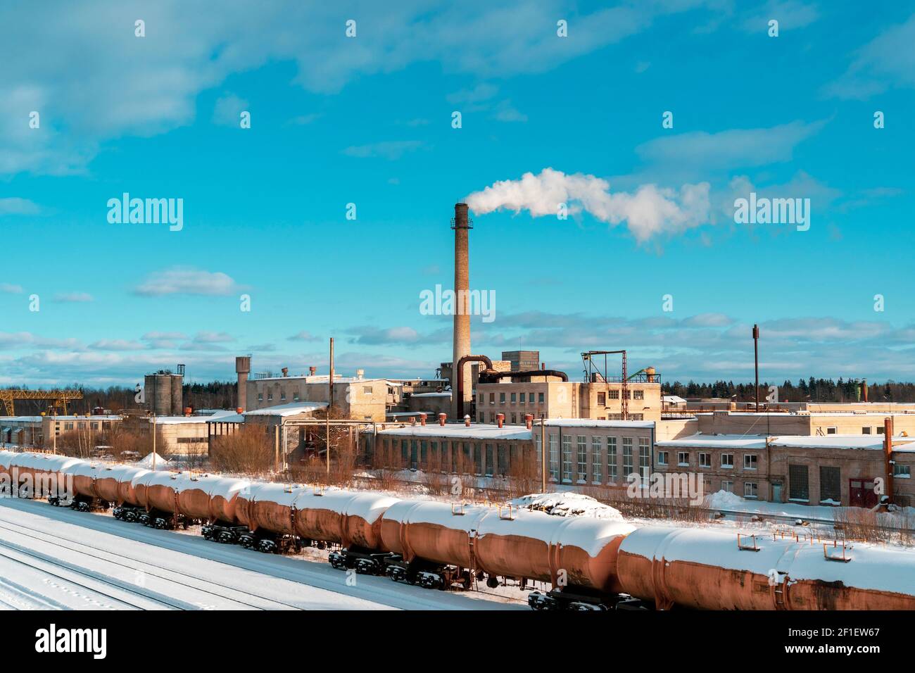 Aerial view of freight train. Railway station with wagons. Heavy ...