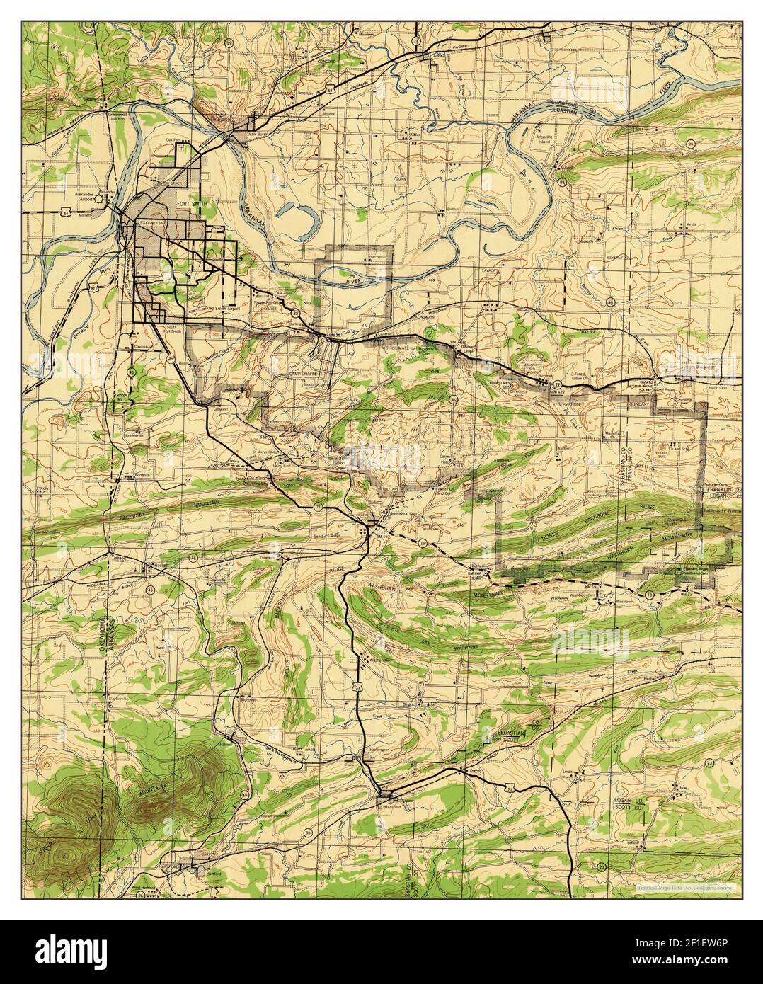 Fort Smith, Arkansas, map 1943, 1:125000, United States of America by ...