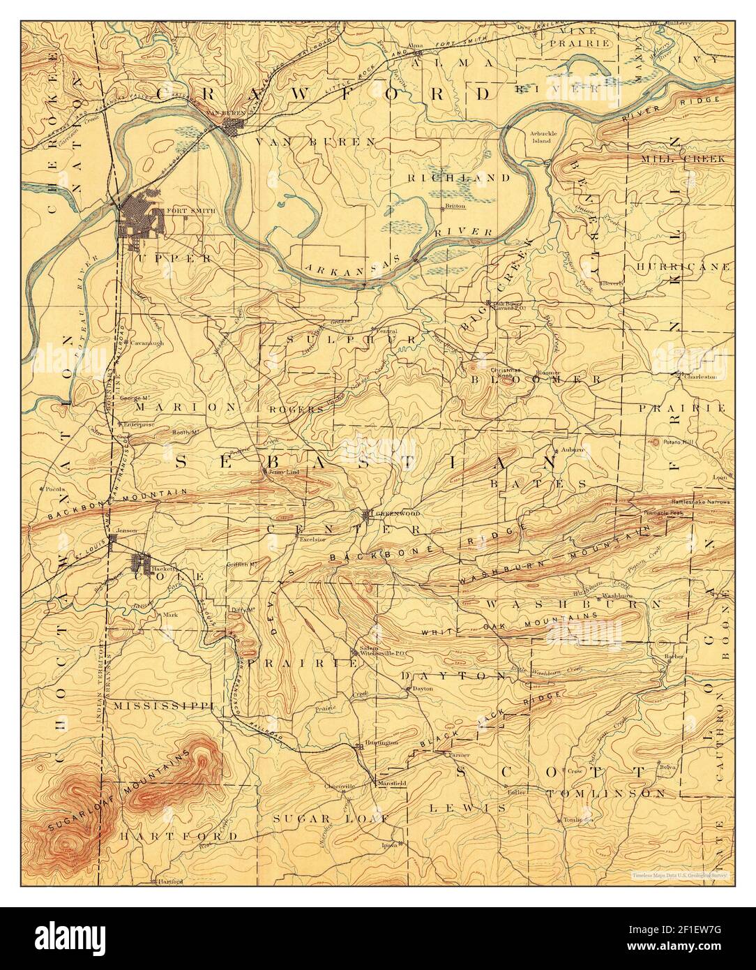 Map of fort smith Cut Out Stock Images & Pictures - Alamy