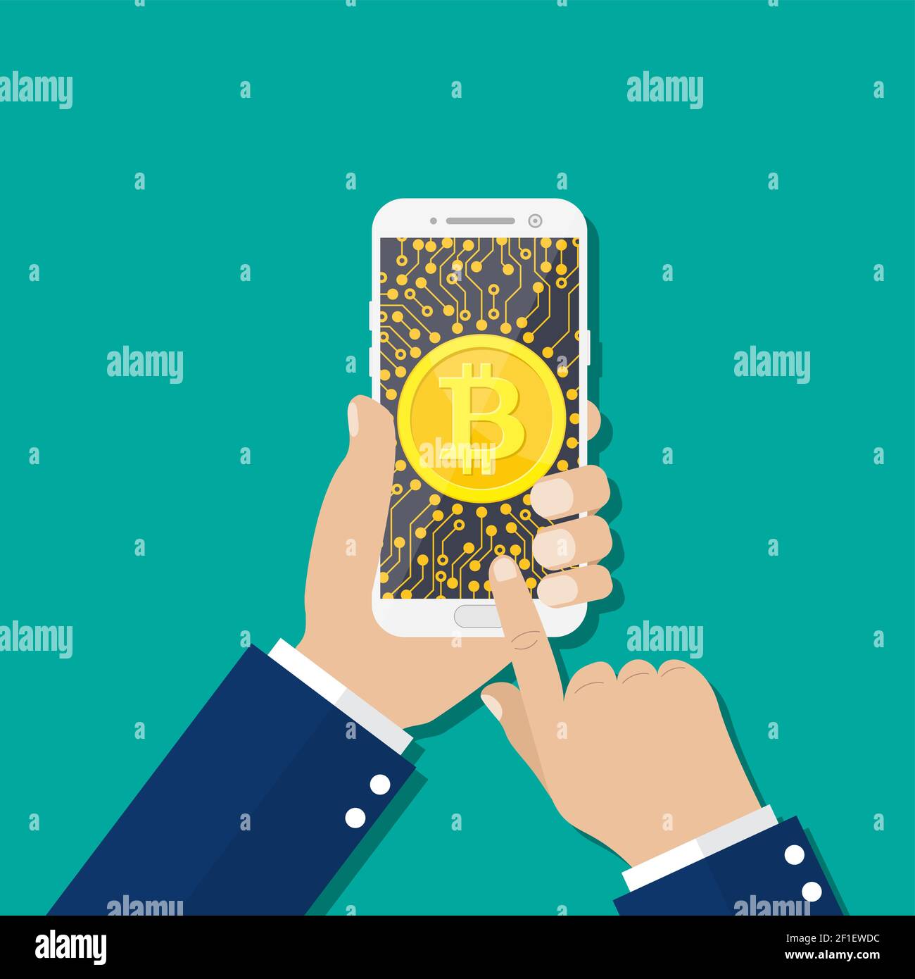 Computer display bitcoin money Stock Vector Images - Alamy