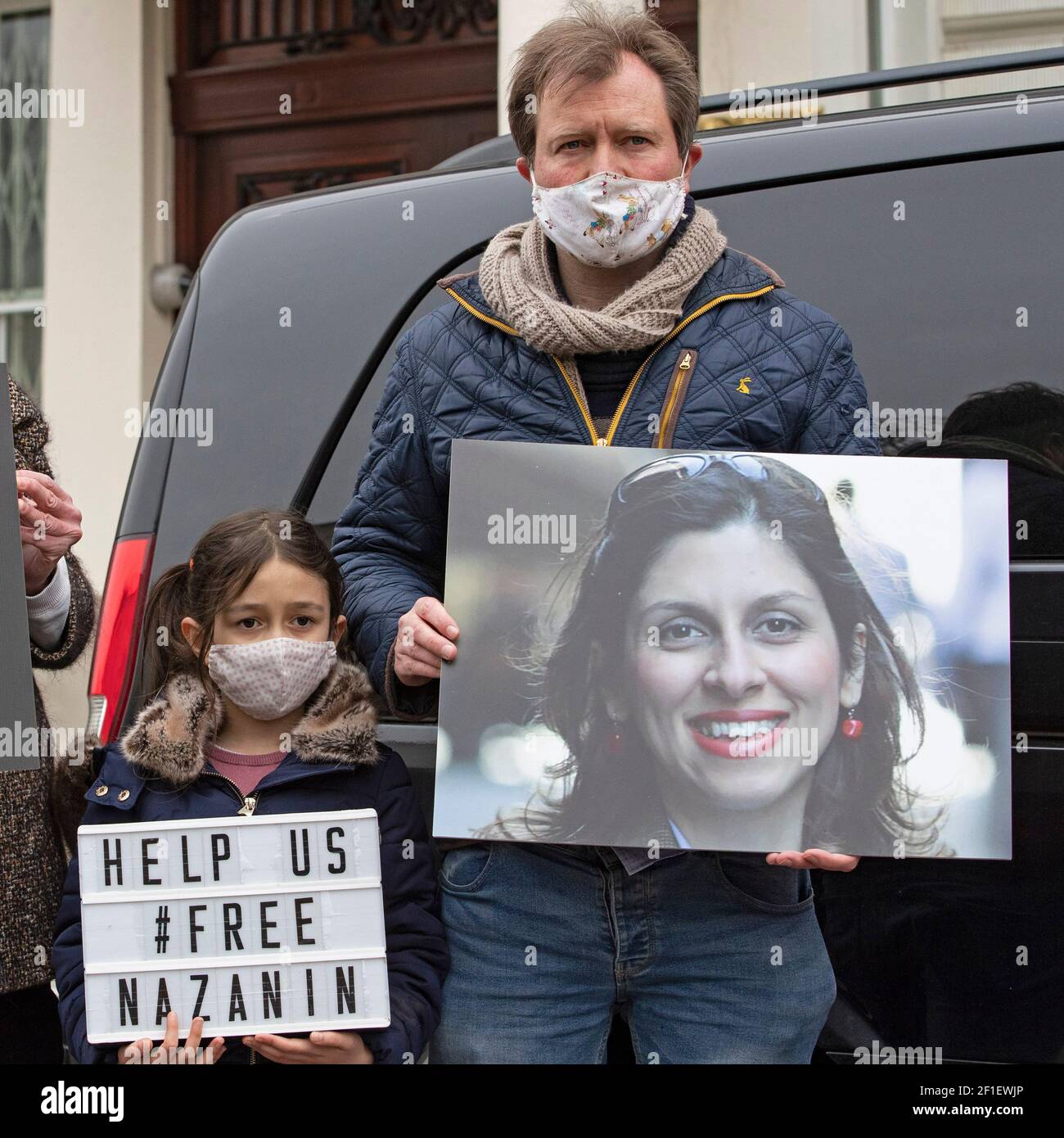 Richard Ratcliffe stands outside the Iranian Embassy in Central London ...