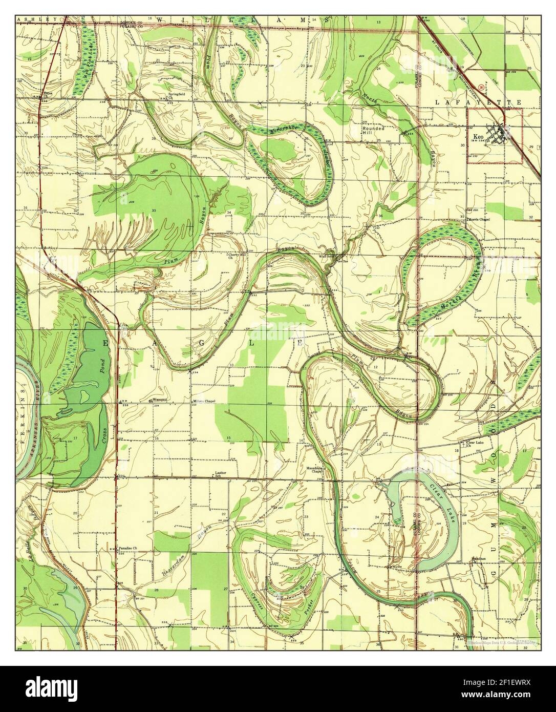 Keo, Arkansas, map 1939, 1:31680, United States of America by Timeless ...