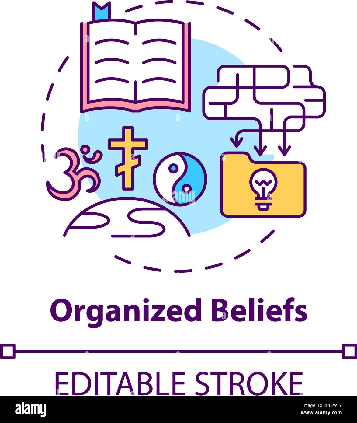 Organized beliefs concept icon Stock Vector Image & Art - Alamy