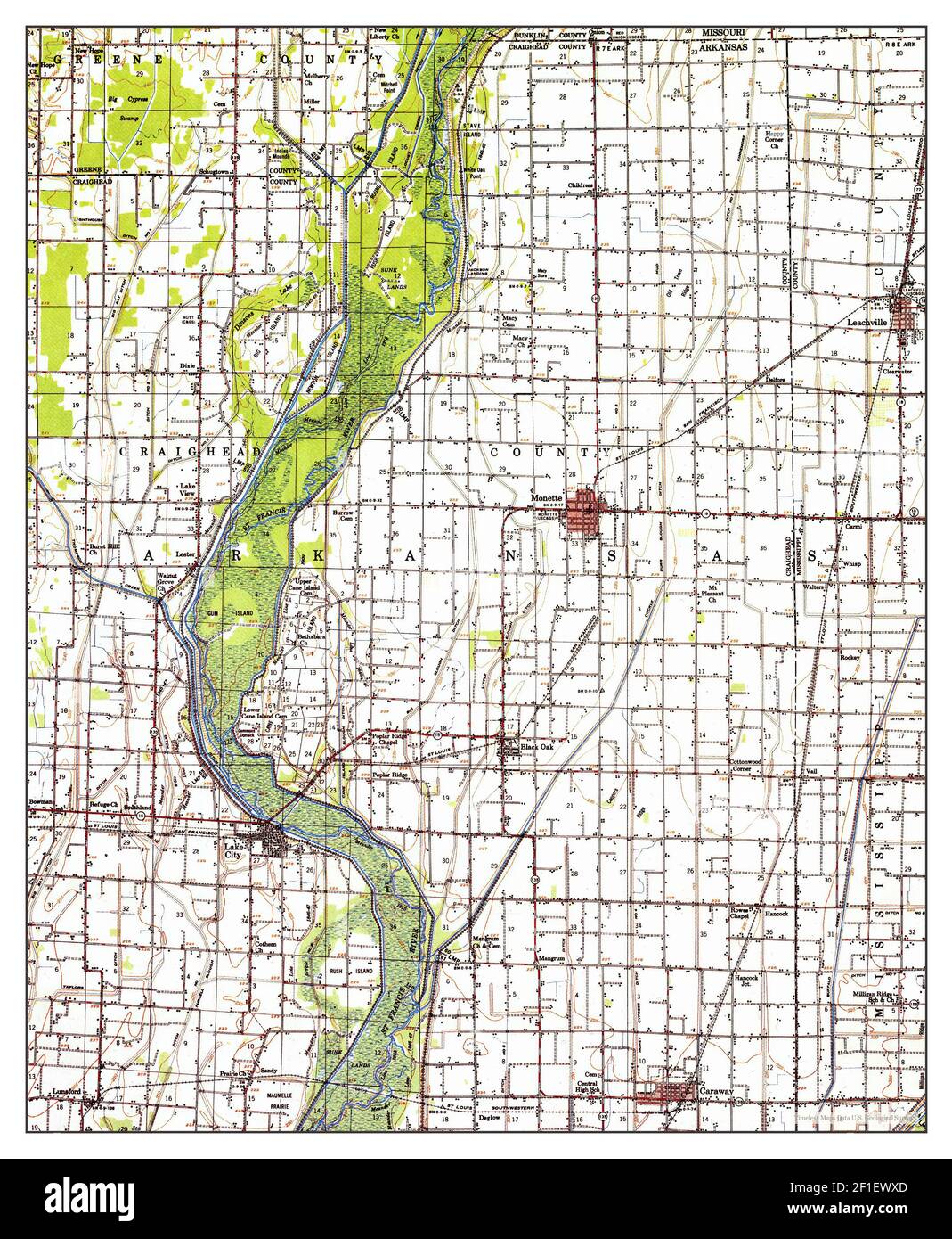 Map of leachville hi-res stock photography and images - Alamy