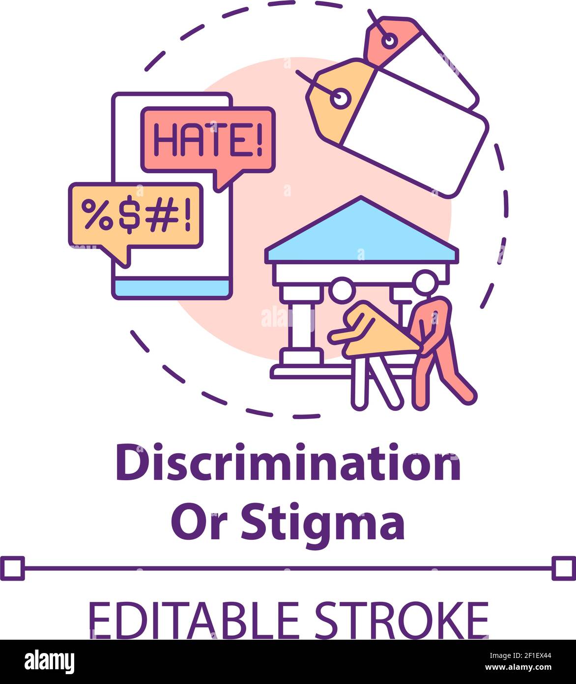Discrimination or stigma concept icon Stock Vector Image & Art - Alamy