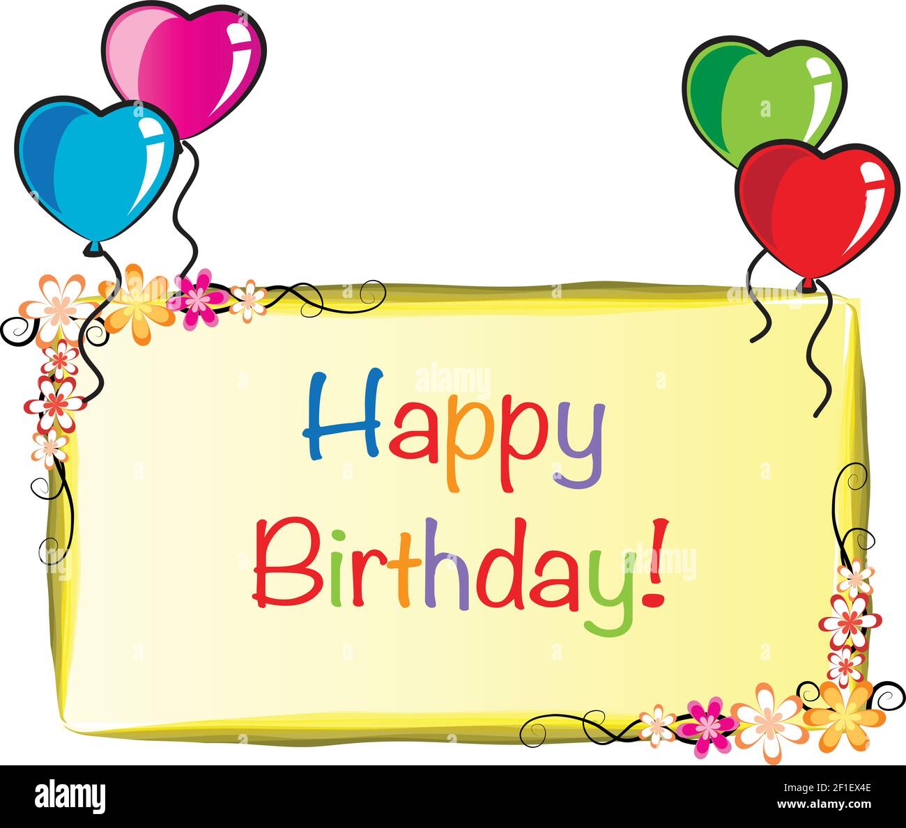 vector cartoon Happy birthday card Stock Vector Image & Art - Alamy