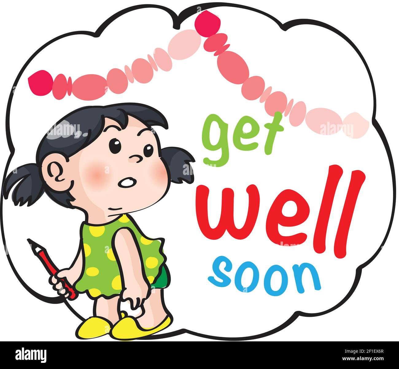 vector cartoon get well soon card Stock Vector Image & Art - Alamy