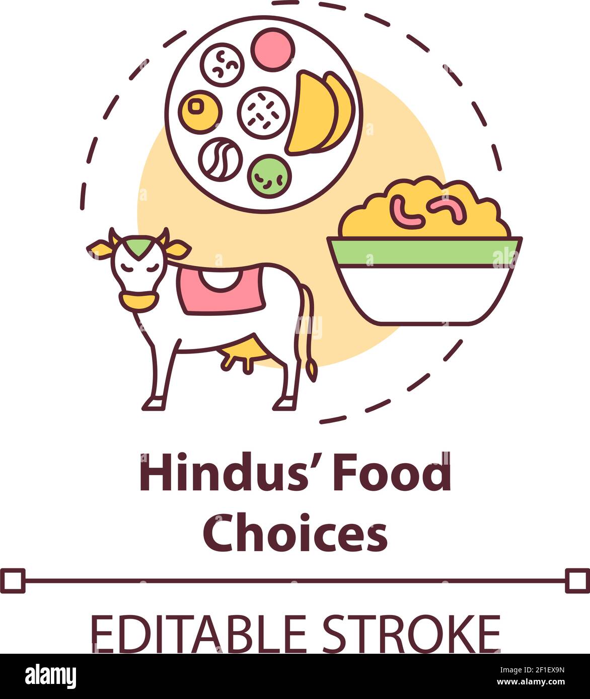 Hindu food choice concept icon Stock Vector Image & Art - Alamy