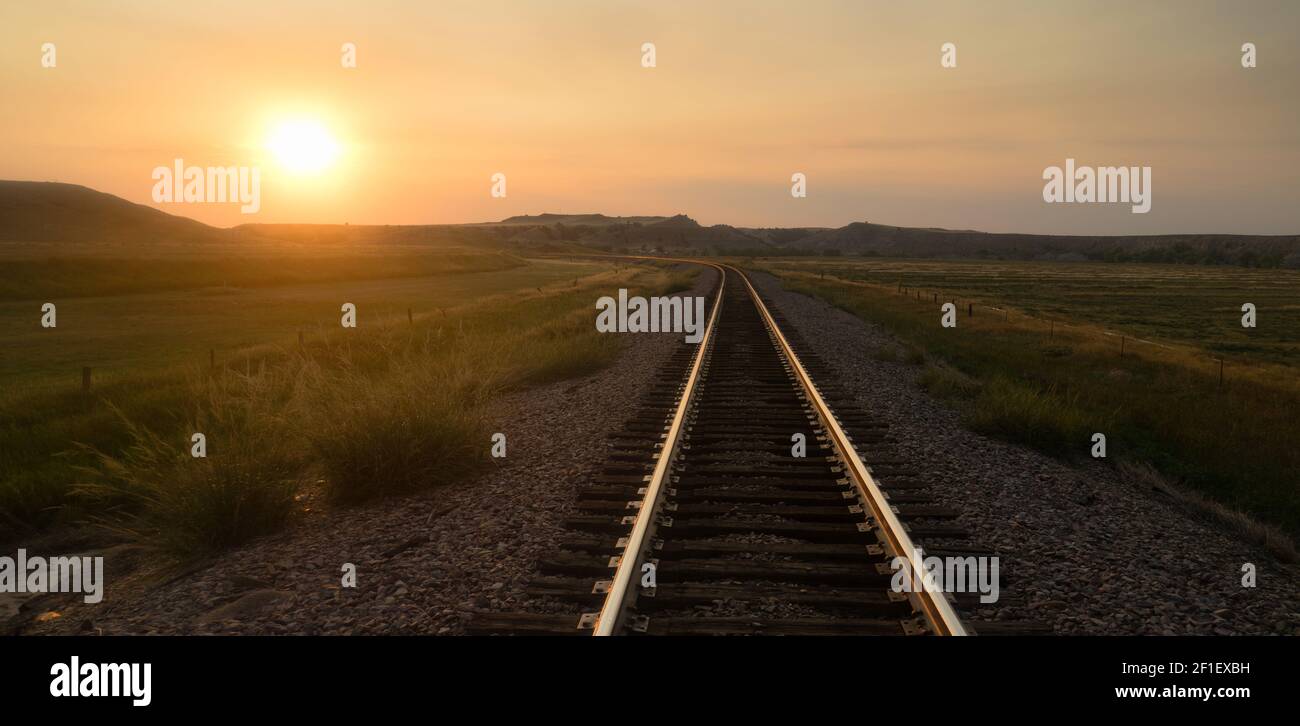 Railroad Tracks Sunrise High Resolution Stock Photography and Images ...