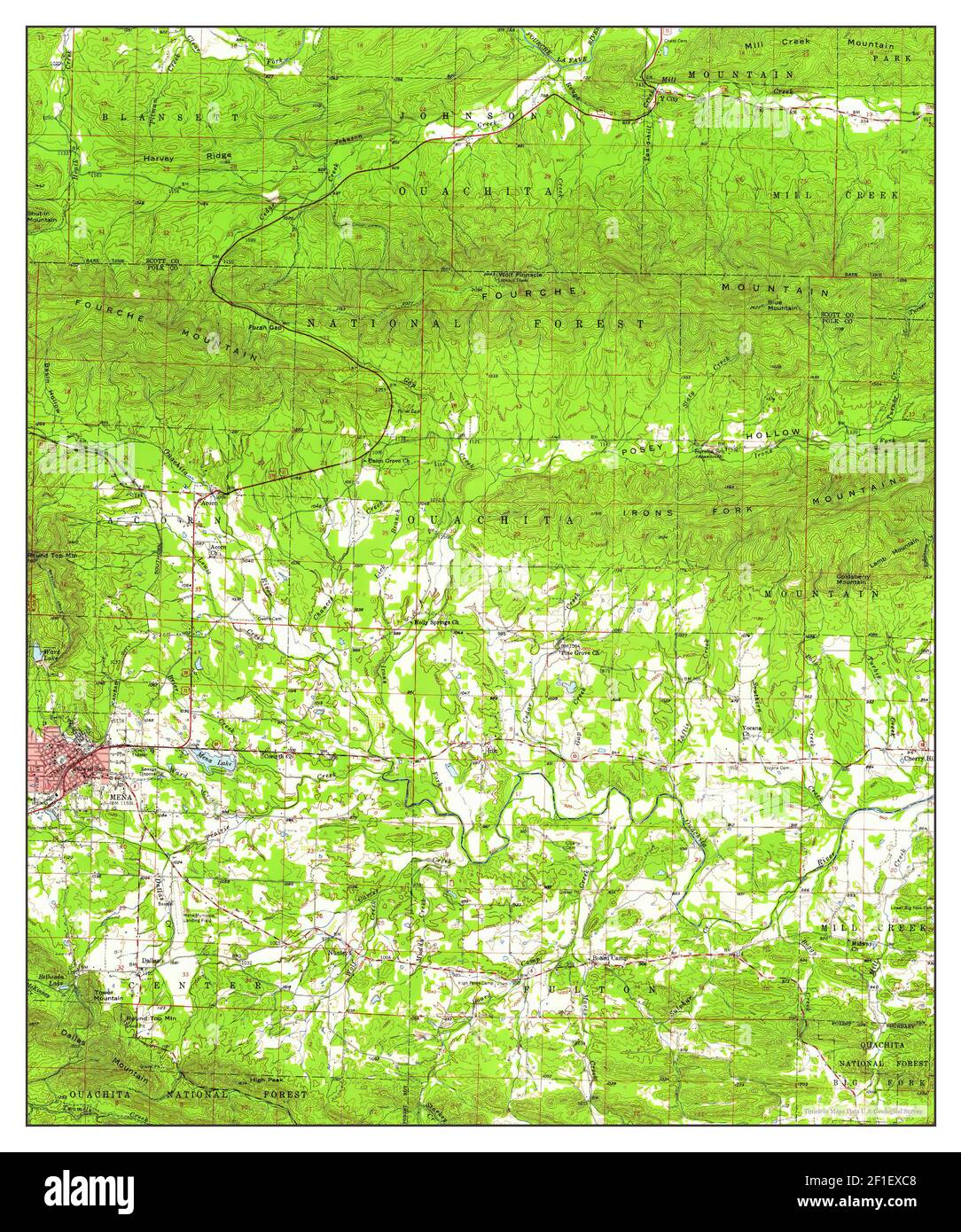 Mena, Arkansas, map 1958, 1:62500, United States of America by Timeless ...