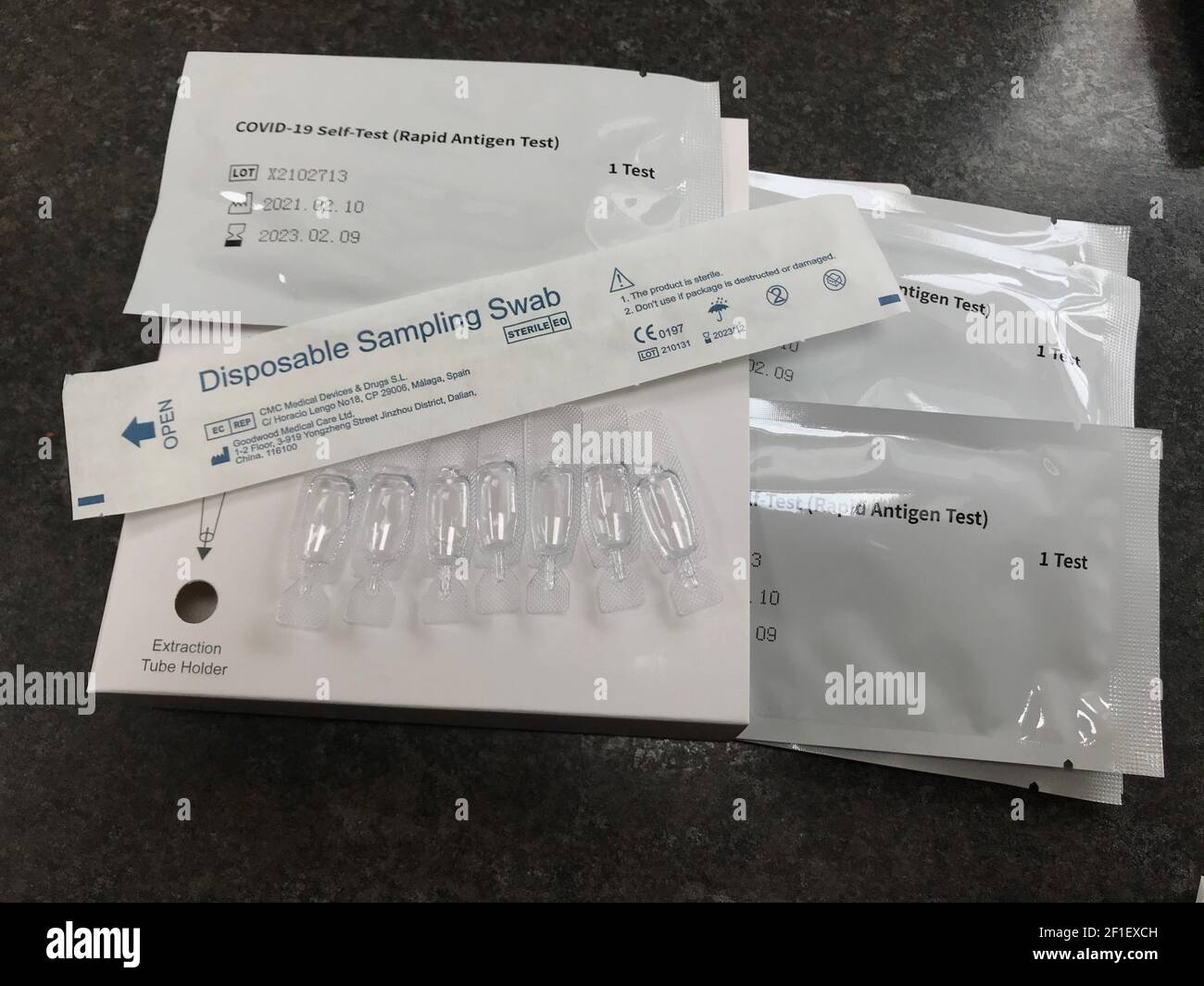 A package of seven NHS Test and Trace COVID-19 self-testing kits (Rapid ...