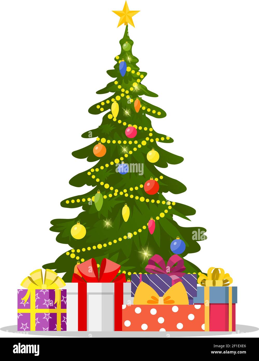 Winter holiday gifts glowing Stock Vector Images - Alamy