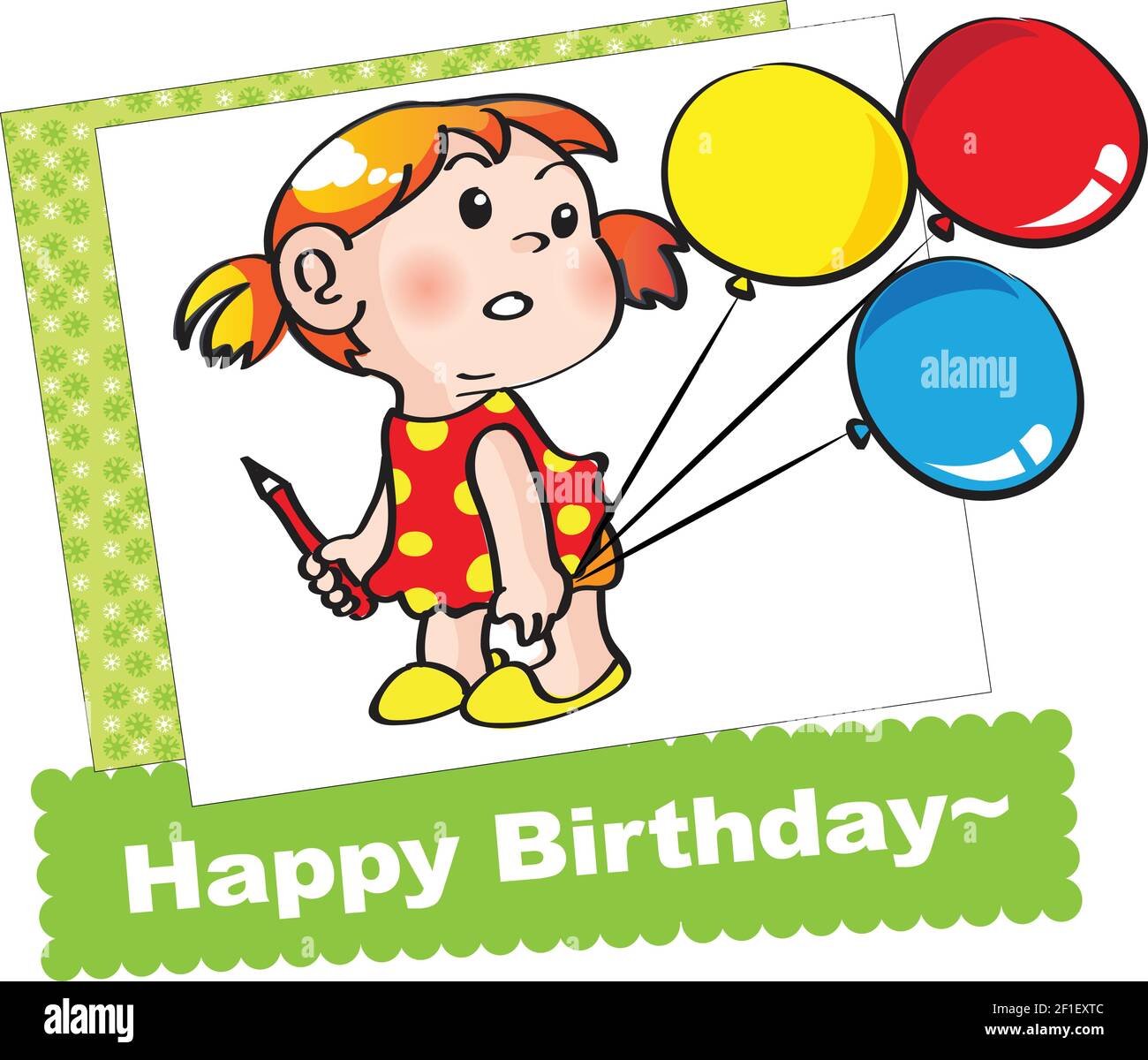 Girl balloons party cartoon Stock Vector Images - Alamy