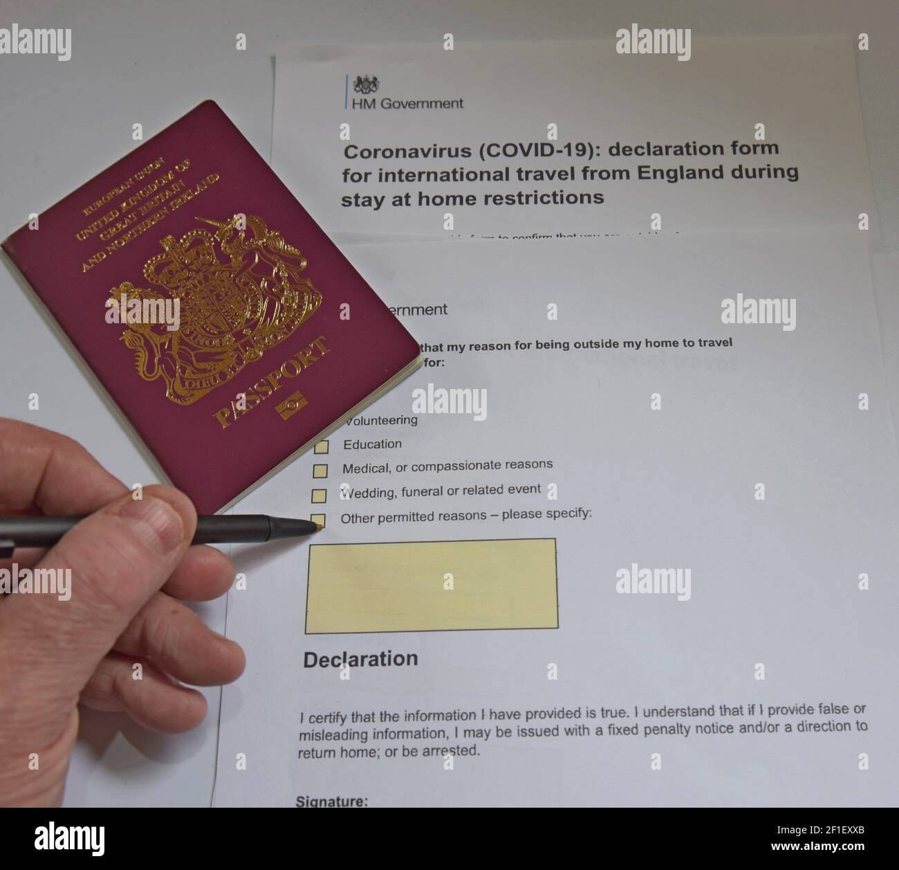 Declaration Form High Resolution Stock Photography and Images - Alamy