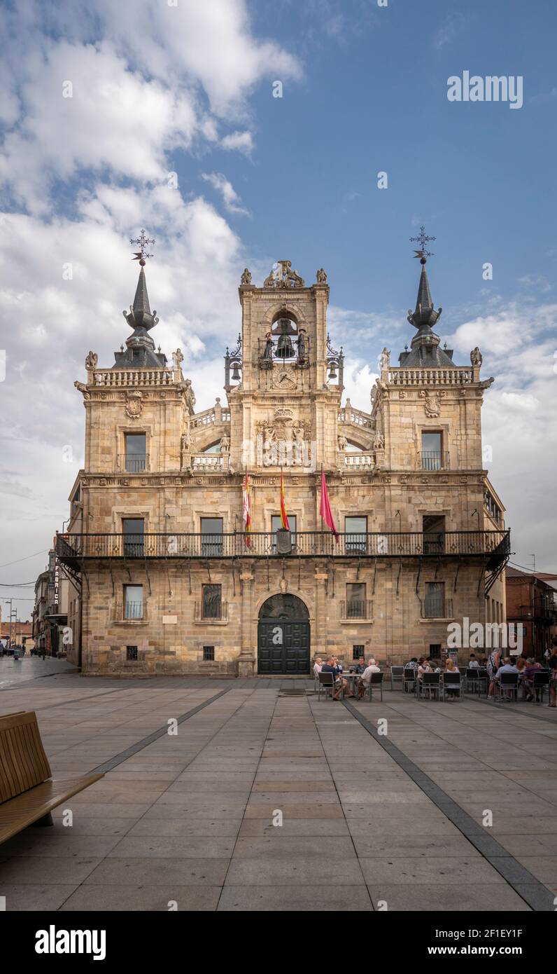 Astorga, Spain, July 2020 - Facade of the 17th century Baroque Town ...