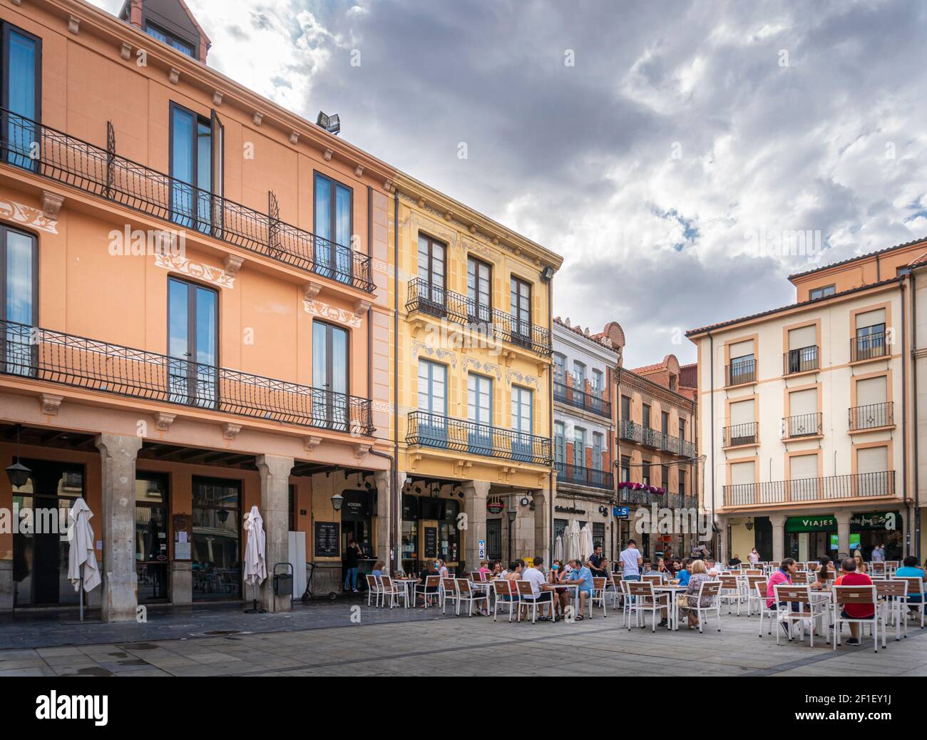 Astorga, Spain, July 2020 - Main Square in the city of Astorga, Spain ...