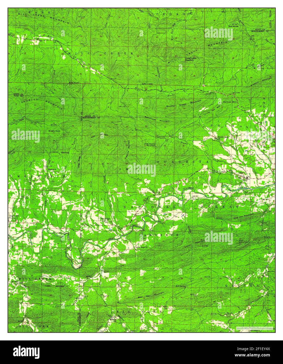 Oden, Arkansas, map 1959, 1:62500, United States of America by Timeless ...