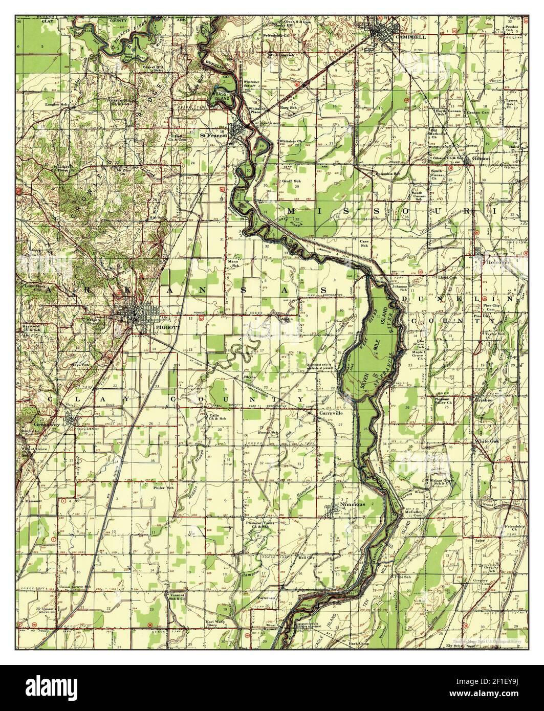 Piggott, Arkansas, map 1940, 1:62500, United States of America by ...