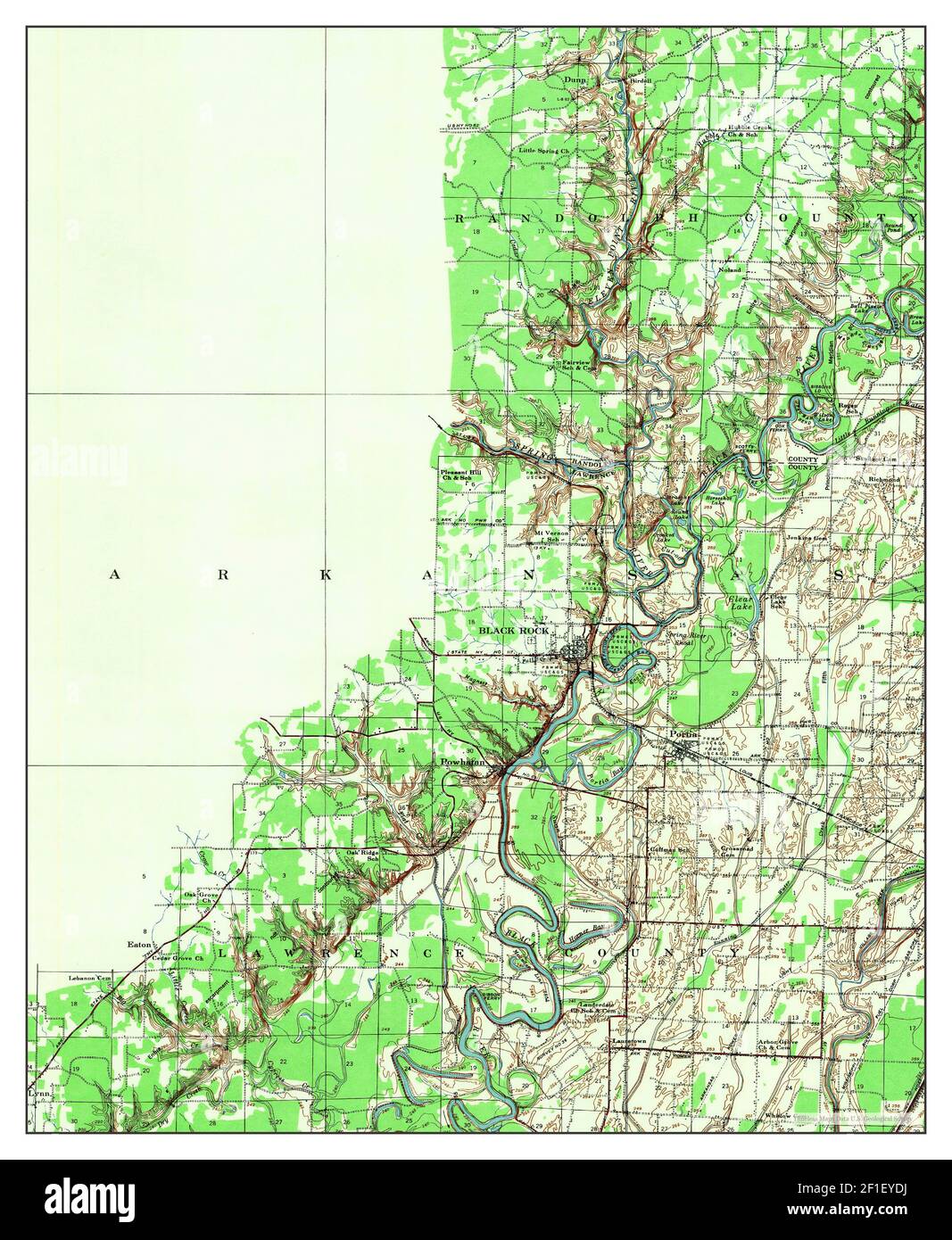 Powhatan map hi-res stock photography and images - Alamy