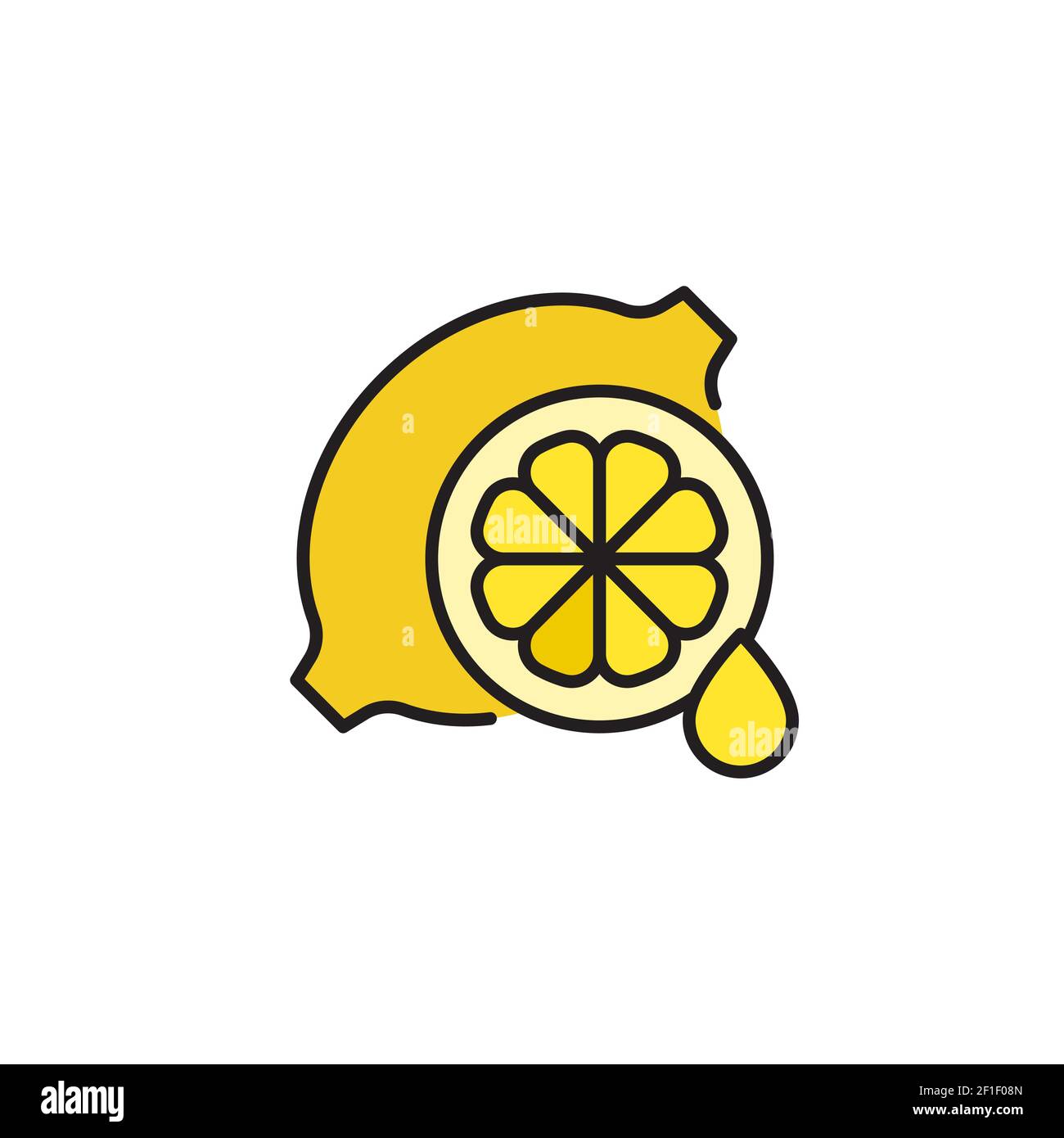lemon and juice drop outline icon linear style sign for mobile concept ...