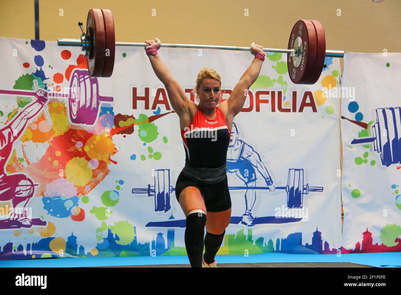 Weightlifter Lydia Valentin in her second attempt during the Spanish ...