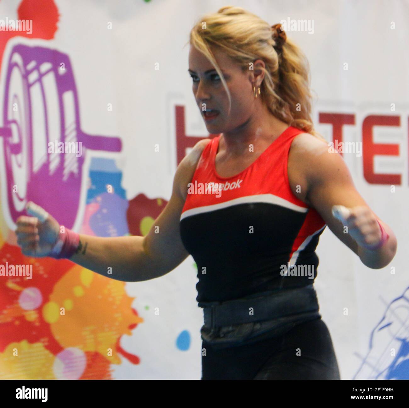 Weightlifter Lydia Valentin celebrates victory during the Spanish ...