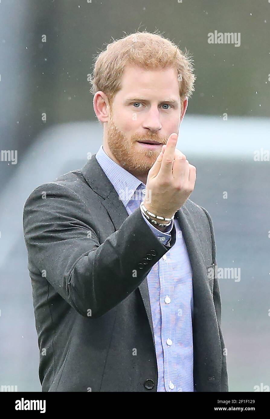Britain's Prince Harry during a visit to UCLan Sports Arena in Preston ...