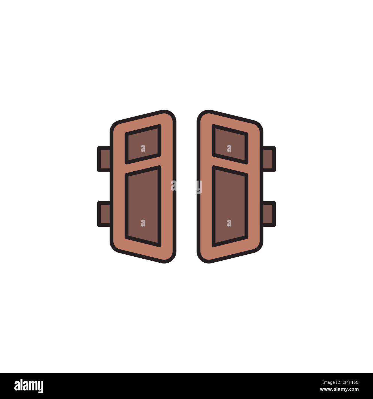open double door outline icon linear style sign for mobile concept and ...