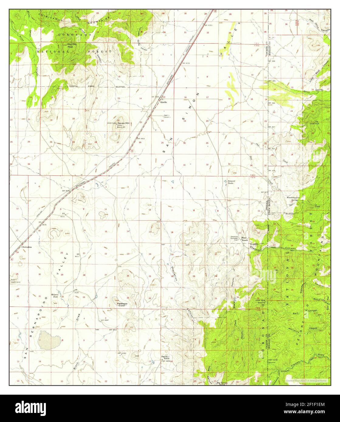 Apache, Arizona, map 1958, 1:62500, United States of America by ...