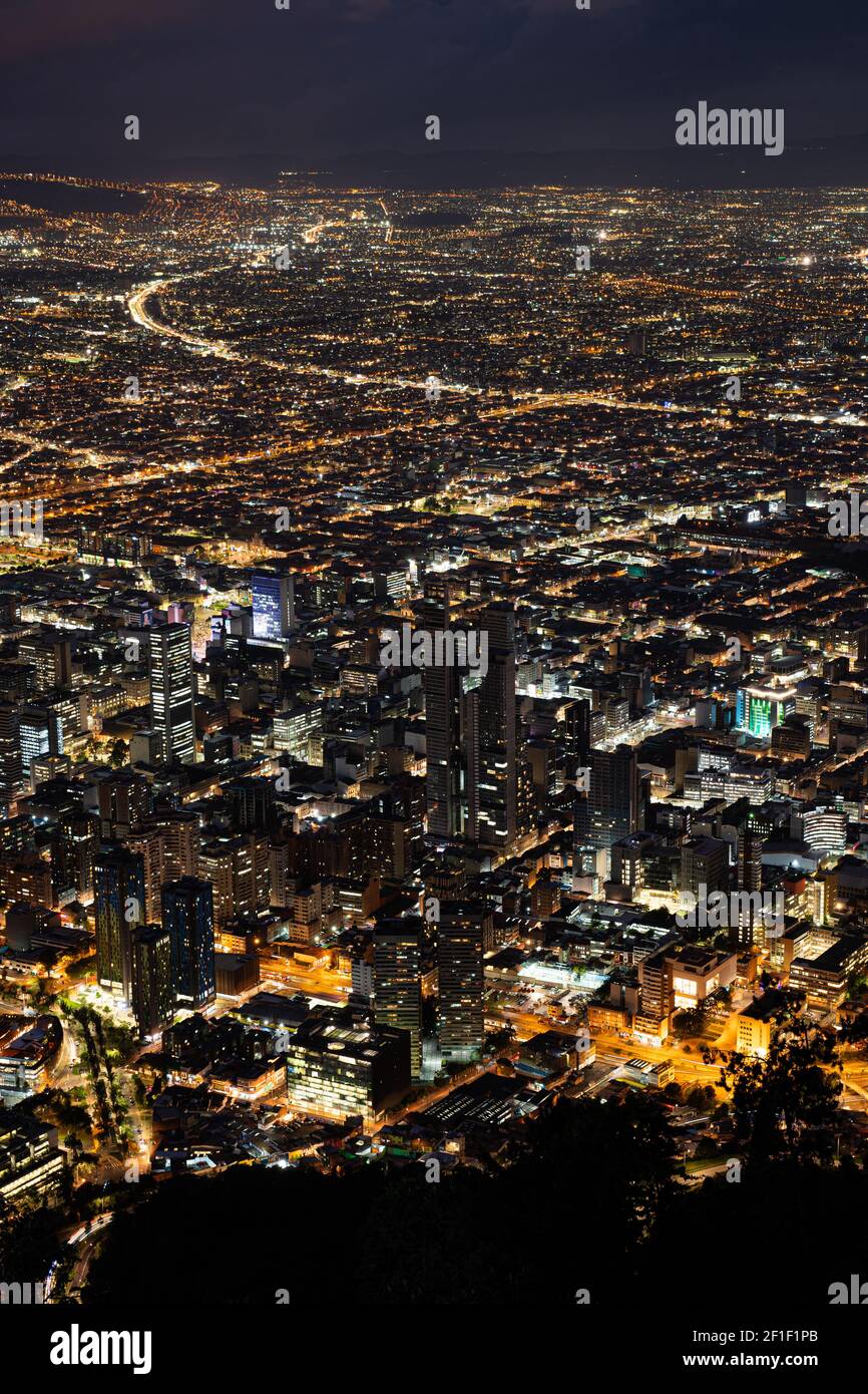 Night view of Bogota from Cerro de Monserrate, Colombia Stock Photo - Alamy