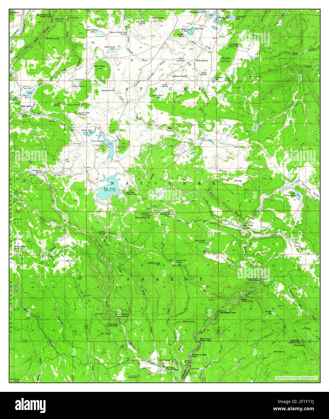 Big Lake, Arizona, map 1958, 1:62500, United States of America by ...
