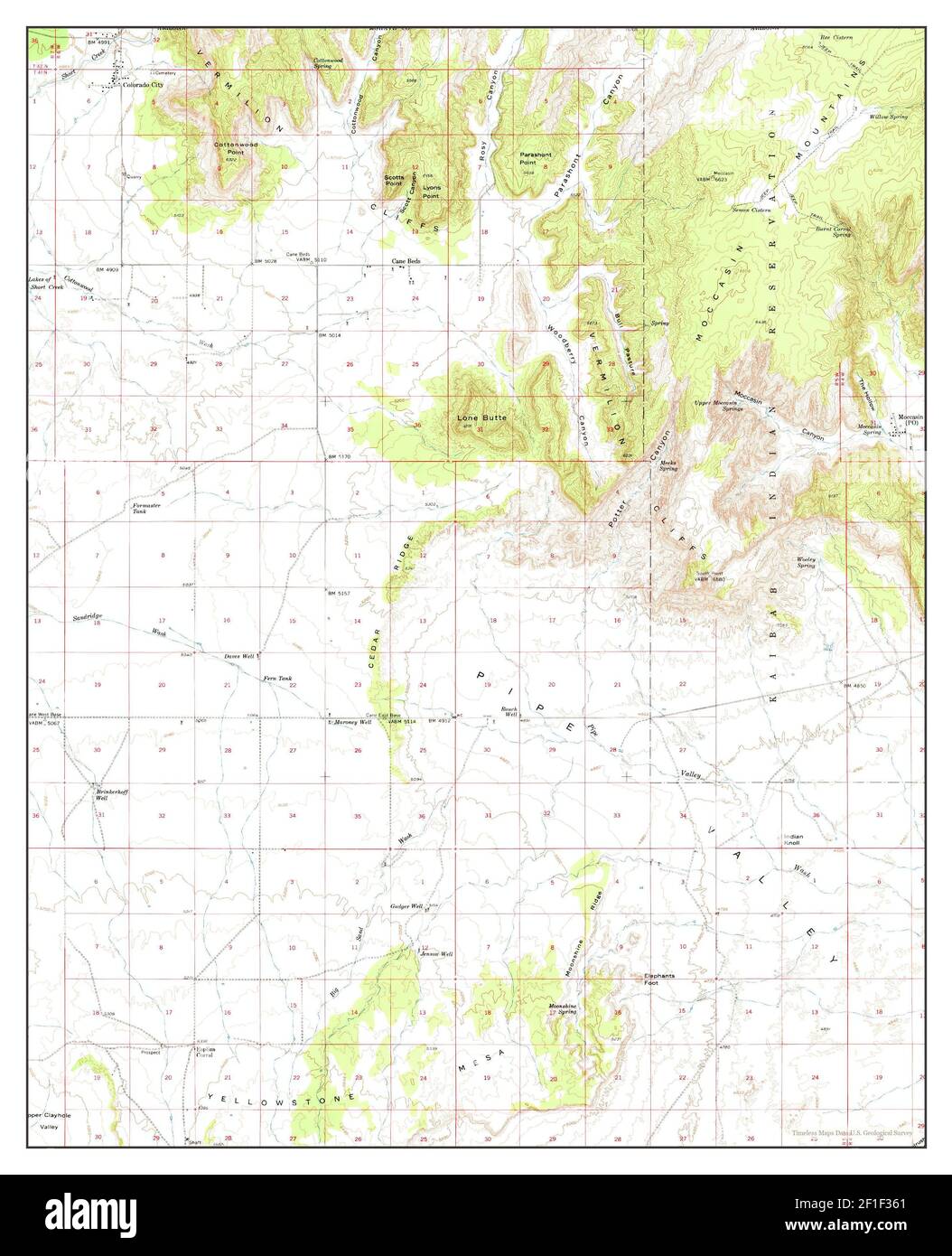 Colorado City, Arizona, map 1954, 1:62500, United States of America by ...