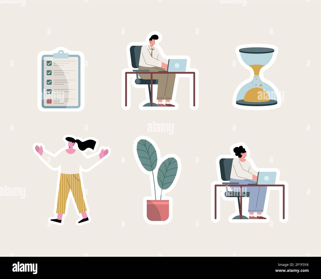 business people working avatars characters Stock Vector Image & Art - Alamy