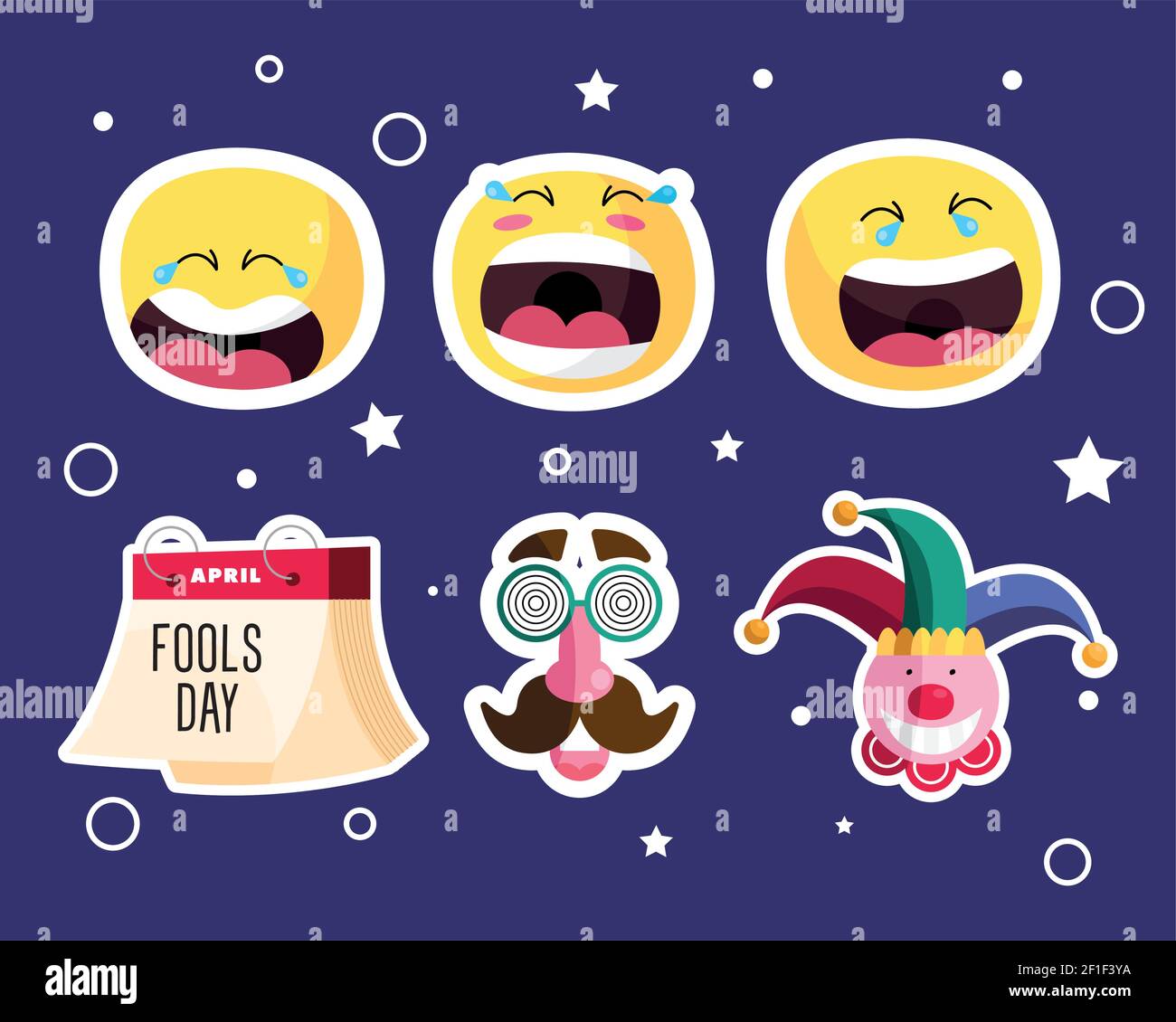 six fools day celebration icons Stock Vector Image & Art - Alamy